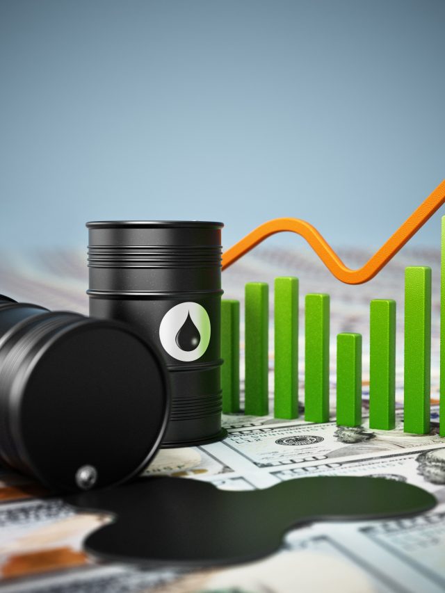 Oil Barrels On Dollar Background Rising Oil Prices Concept 3d